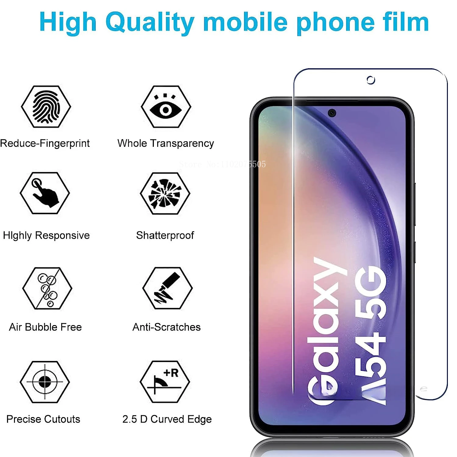 2Pcs 9H Tempered Glass Full coverage screen protector For Samsung ...