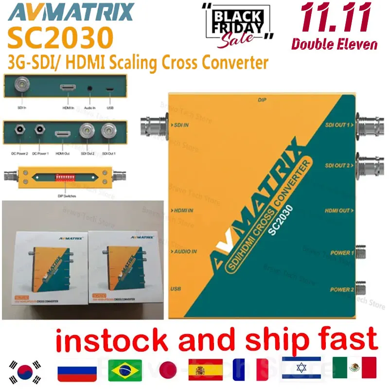 AVMATRIX-SC2030-SDI-to-HDMI-Compatible-Signal-Converter-3G-SDI-HDMI-Compatible-Scaling-Cross ...