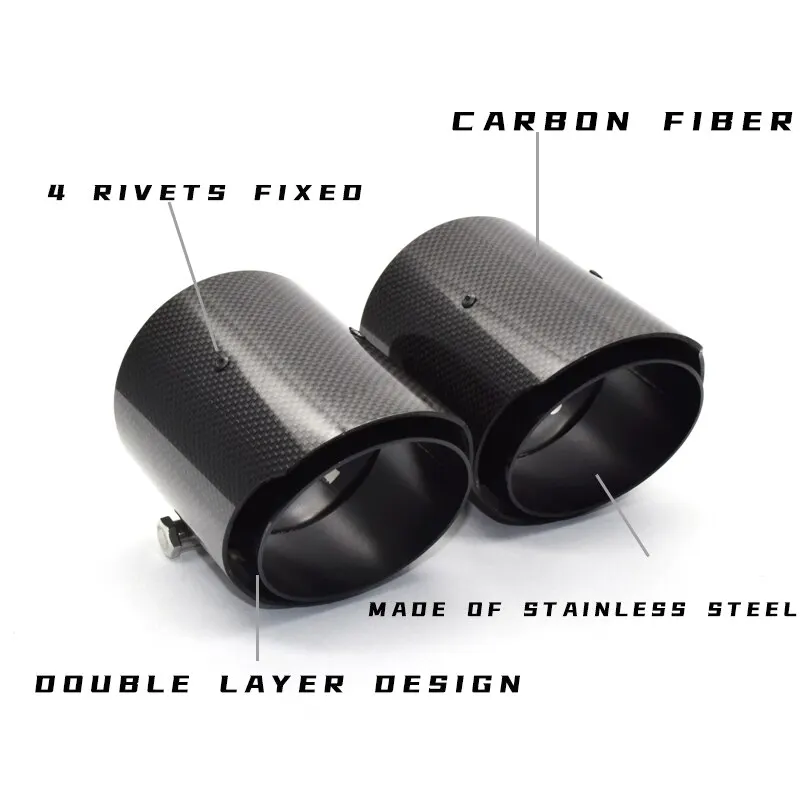 1 PCS Carbon Fiber Exhaust Tips For BMW M2 M3 M4 M135i M235i M140i ...