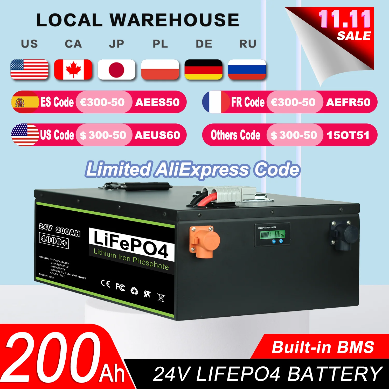 24V-200Ah-LiFePo4-Battery-Pack-Built-in-BMS-for-RV-Golf-Cart-Solar ...