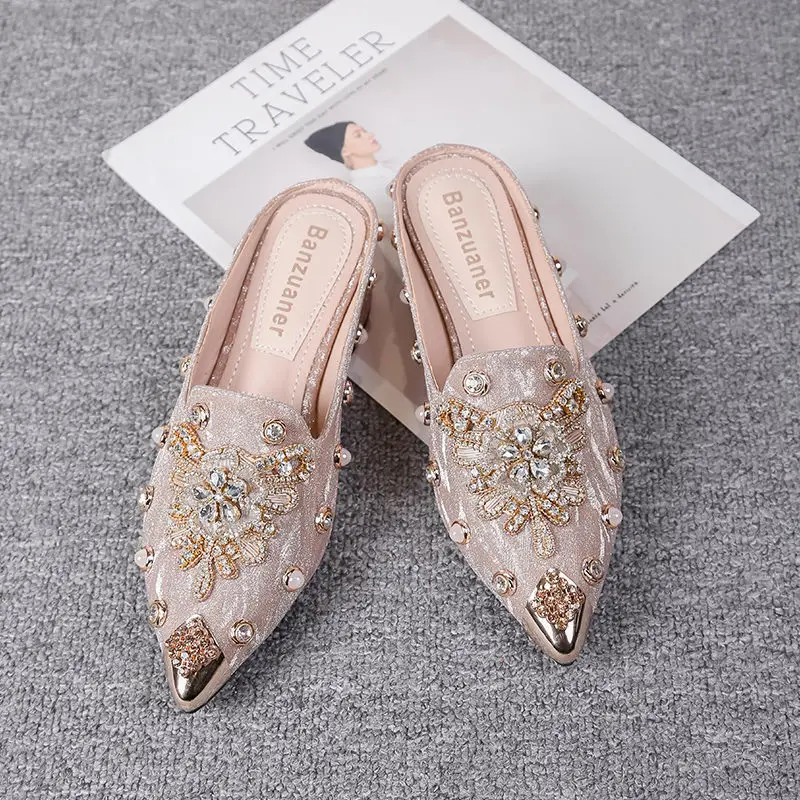 Mules Shoes Women Sandals Ladies Elegant Rhinestone Designer Mirror ...