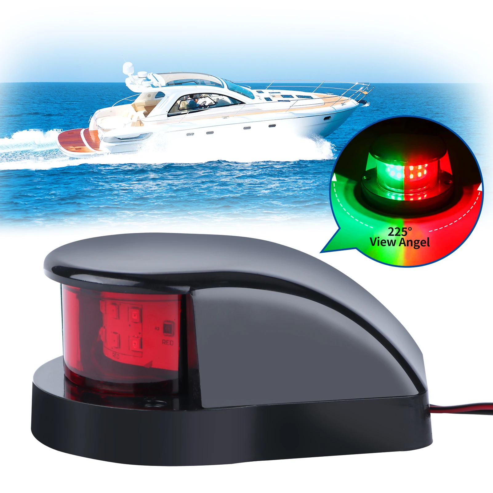 Boat-Accessories-12V-LED-Bow-Navigation-Light-Red-Green-Sailing-Signal ...