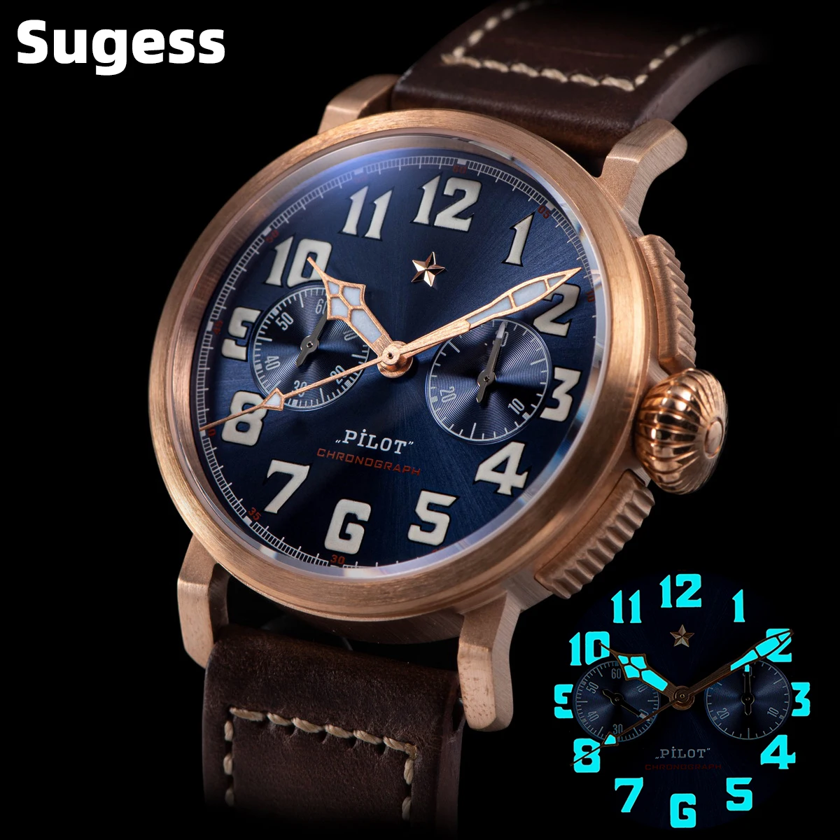 Sugess-CuSn8-Bronze-Pilot-Watch-of-Mens-Chronograph-Mechanical ...