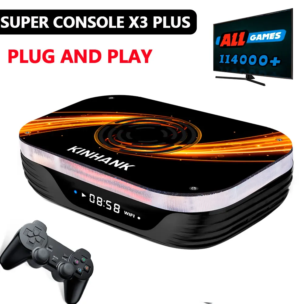 Super Console X3 Plus Tv Box Video Game Console Plug & Play With 114000 ...
