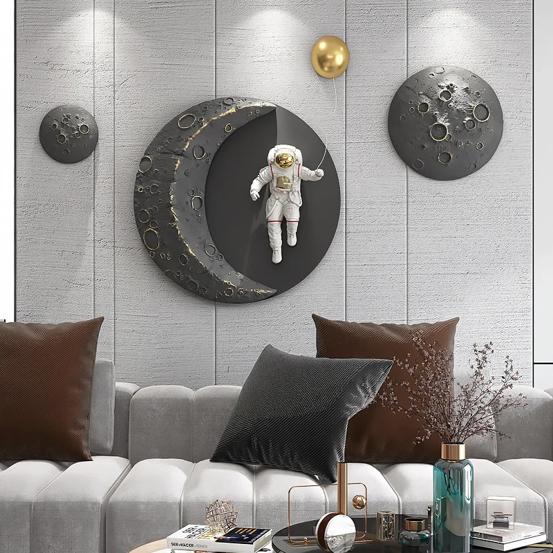 Room Decor Astronaut Statue Wall Decoration Planet Space Theme Wall ...