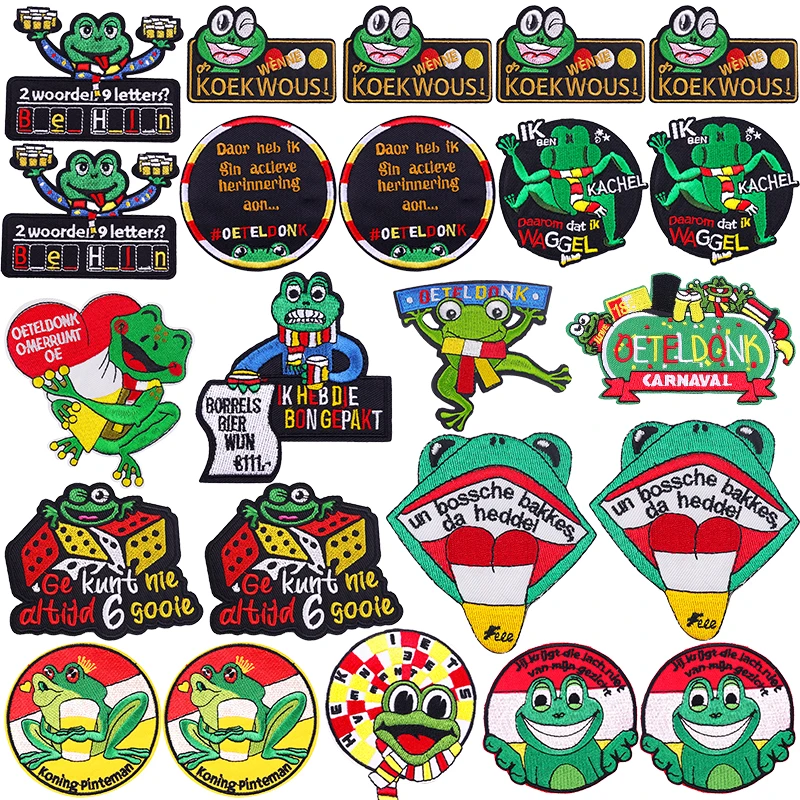 10 pcs/lot Netherland Carnival Oeteldonk Emblem Frog Embroidery Patch ...