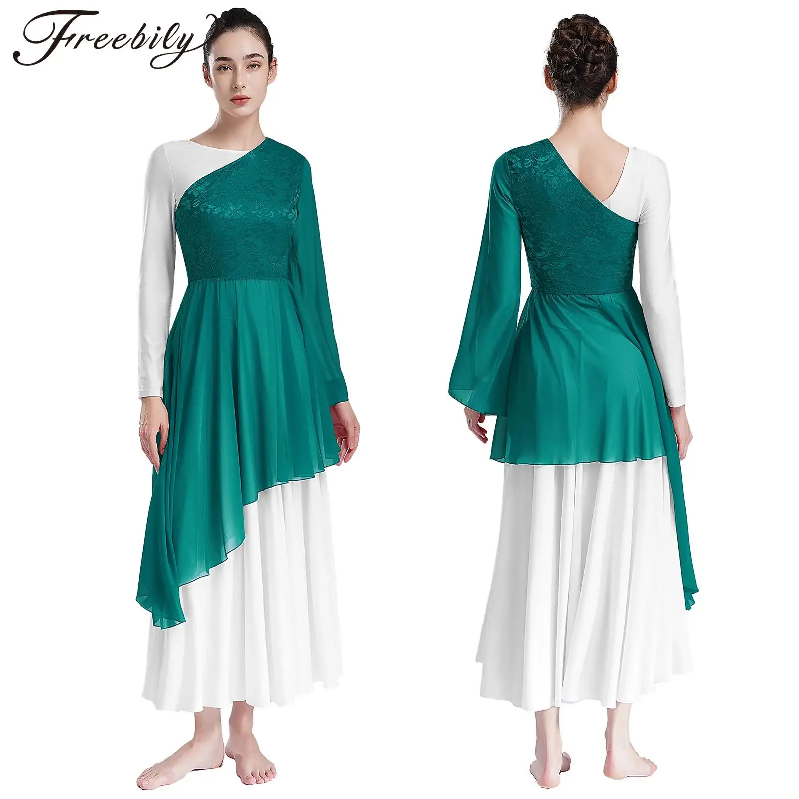 Women Praise Lyrical Dance Dress Church Choir Worship Tunic One ...