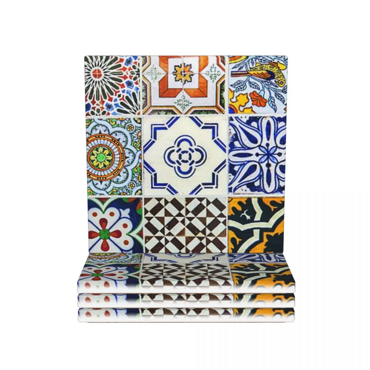 Colorful-Portuguese-Tile-Coasters-Ceramics-Heat-Resistant-Mat-For-Table ...