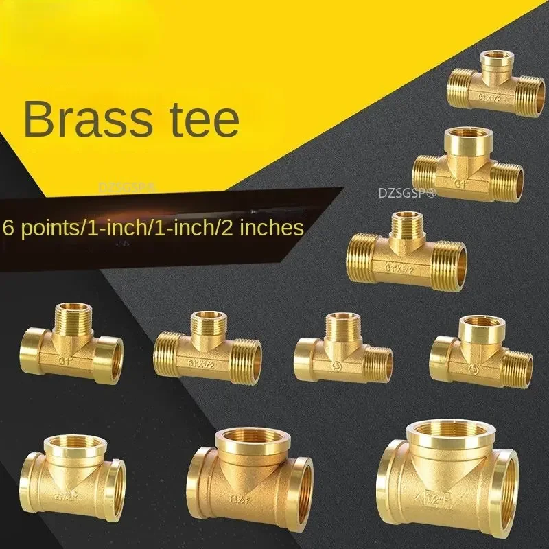 1/8" 1/4" 3/8" 1/2" BSP Tee Type Copper Fittings Water Oil Gas Adapter ...