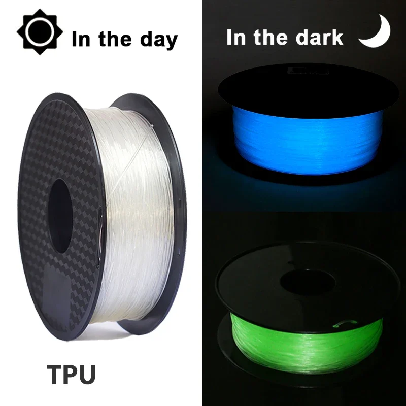 1.75mm TPU Glowing In The Dark green 250g 3D Printer Filament Luminous ...