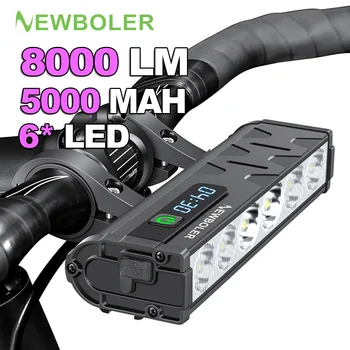 Bicycle Light Front 8000Lumen Bike Light 5000mAh Waterproof Flashlight ...