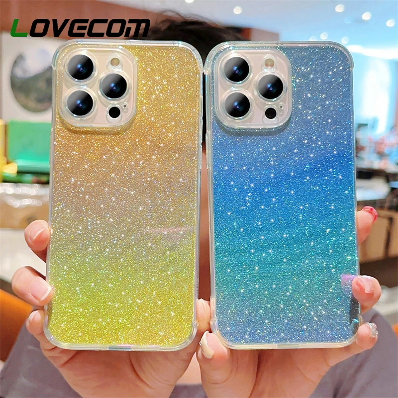 Colorful Aurora Glitter Clear Case For iPhone 15 Pro 14 13 12 11 Pro ...