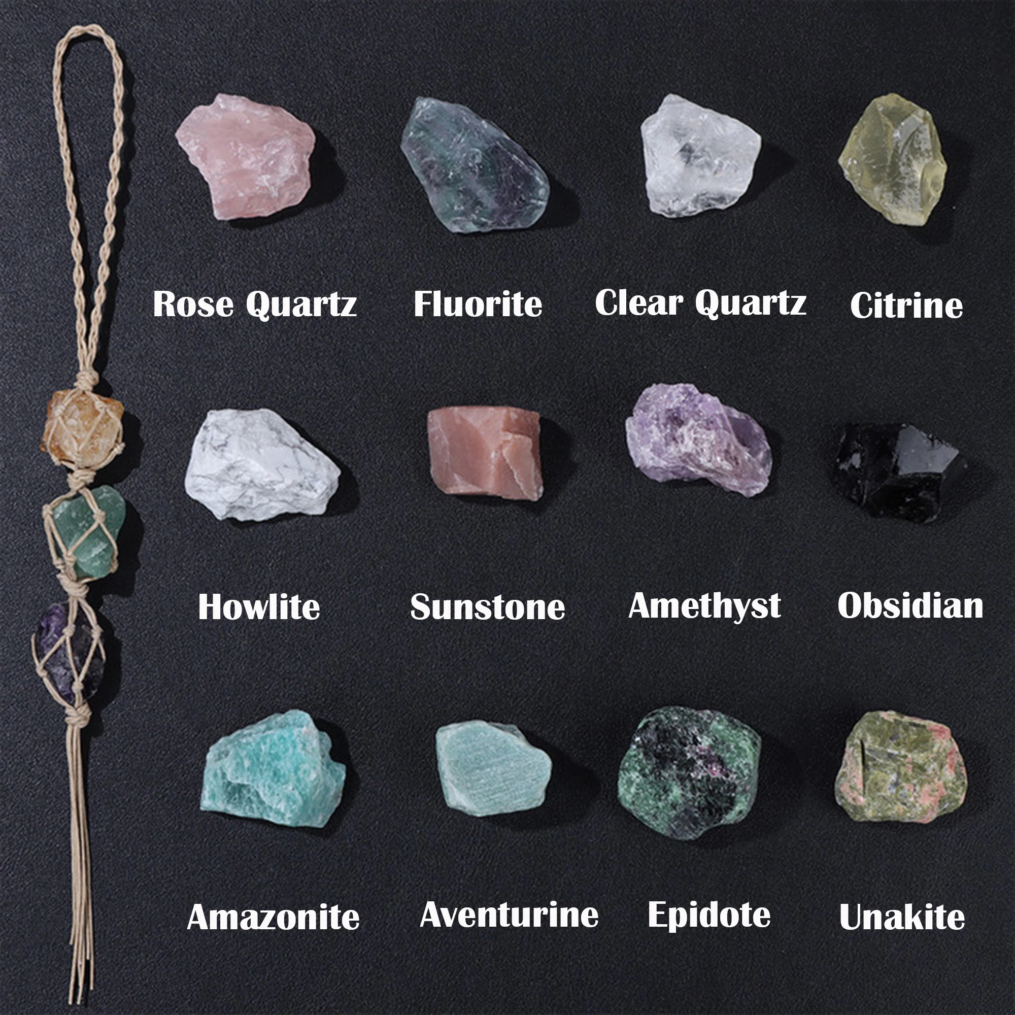 Natural-Tumble-Rough-Stone-Raw-Crystal-Amethysts-Obsidian-Reiki-Healing ...