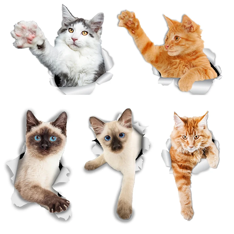 M458-Cat-Stickers-Breakout-Siamese-Wall-Sticker-Home-Decoration-Toilet ...