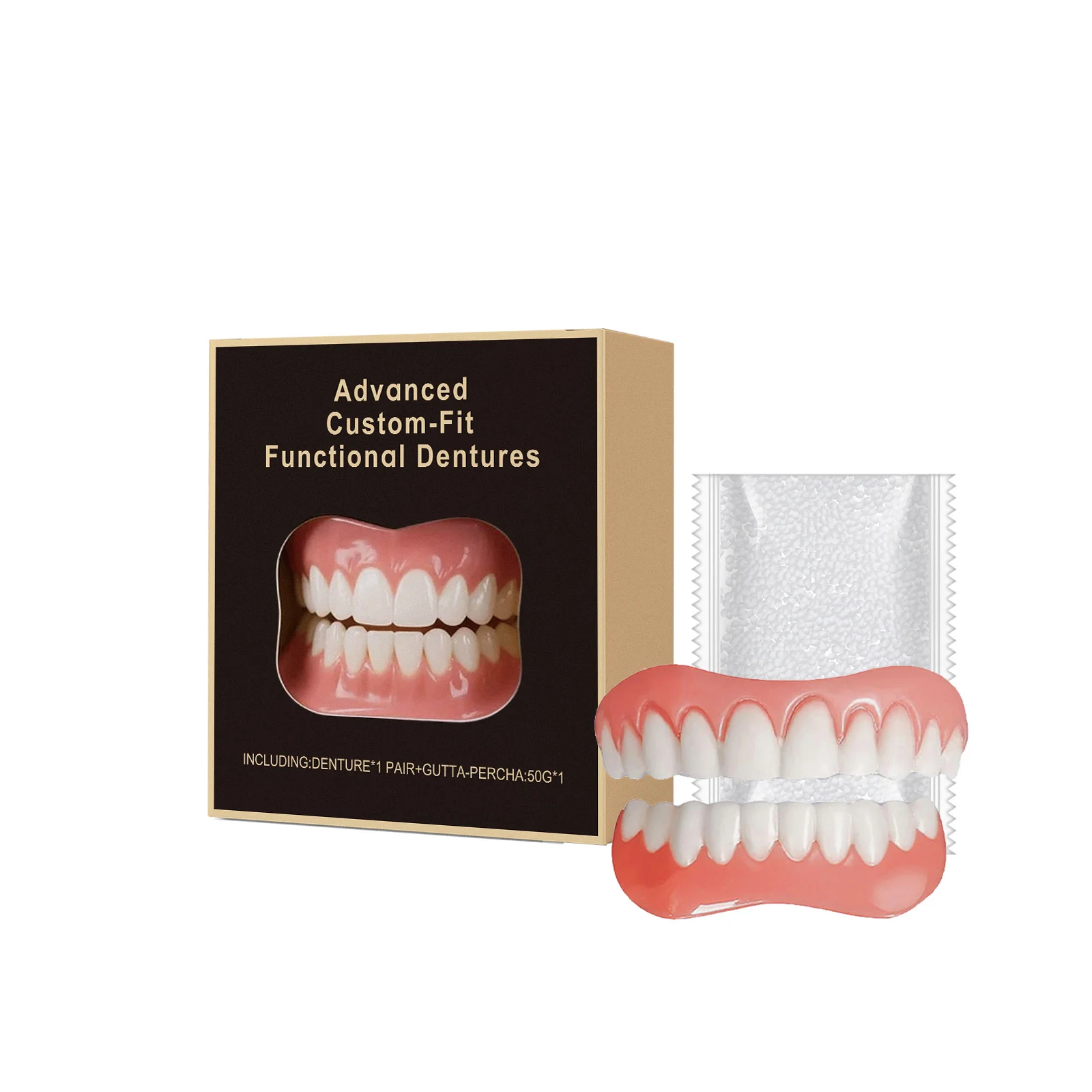 Silicone Denture Set Fit Temporary Orthodontic Teeth Dentures Fake ...