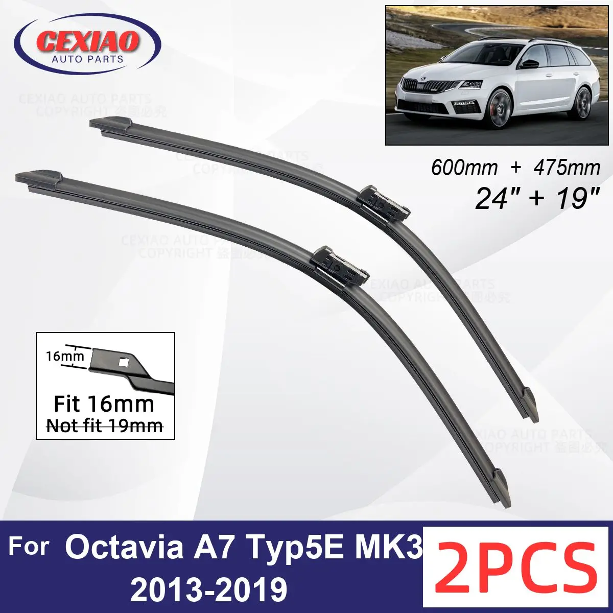 Limpiaparabrisas-para-coche-Skoda-Octavia-A7-Typ5E-MK3-2013-2019 ...