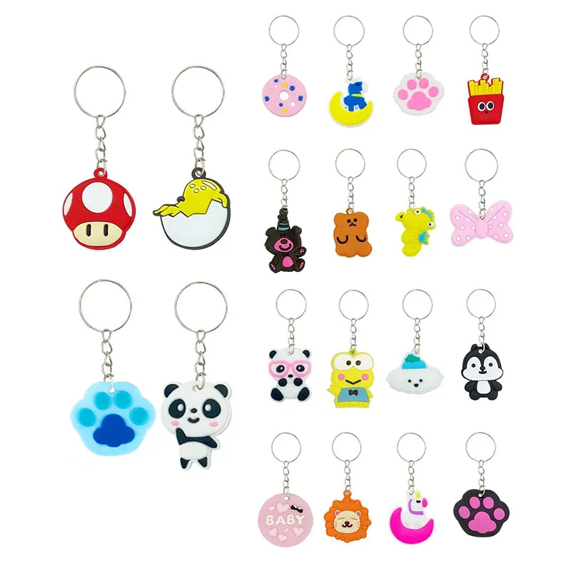 100pcs-Anime-Keychain-for-Kids-Cartoon-Party-Favors-Mini-Cute-Keyring ...