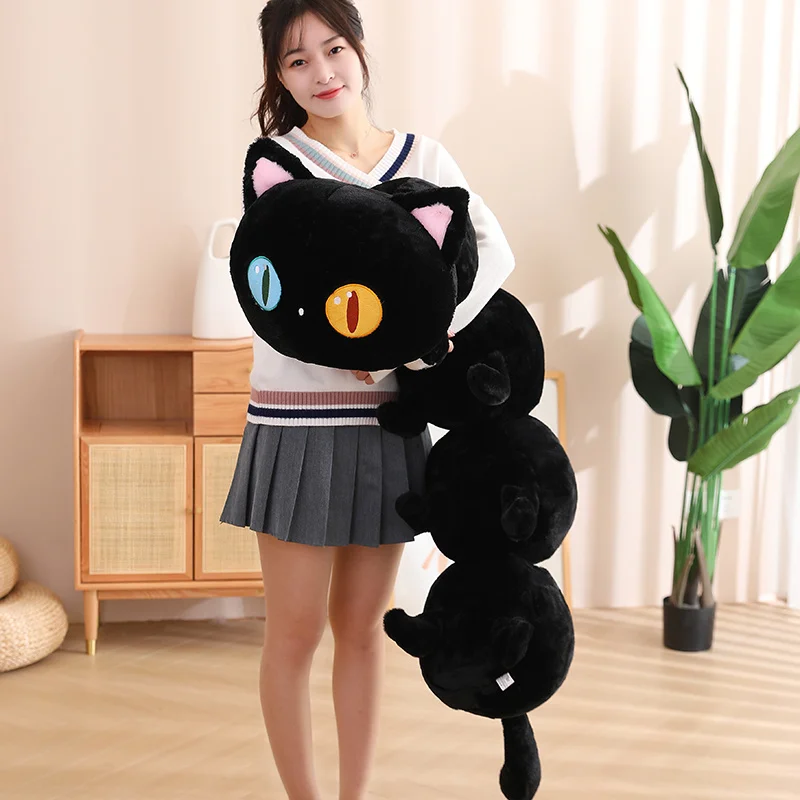 50 130cm Cute Different Pupil Cat Plush Doll Fluffy Caterpillar Cat ...