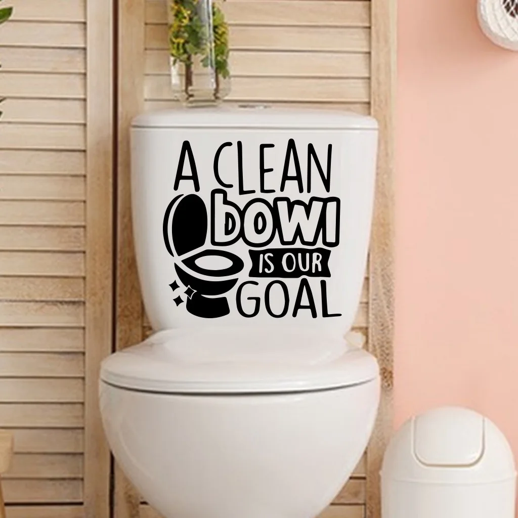 Fun text toilet sticker bathroom toilet self-adhesive pvc sticker ...