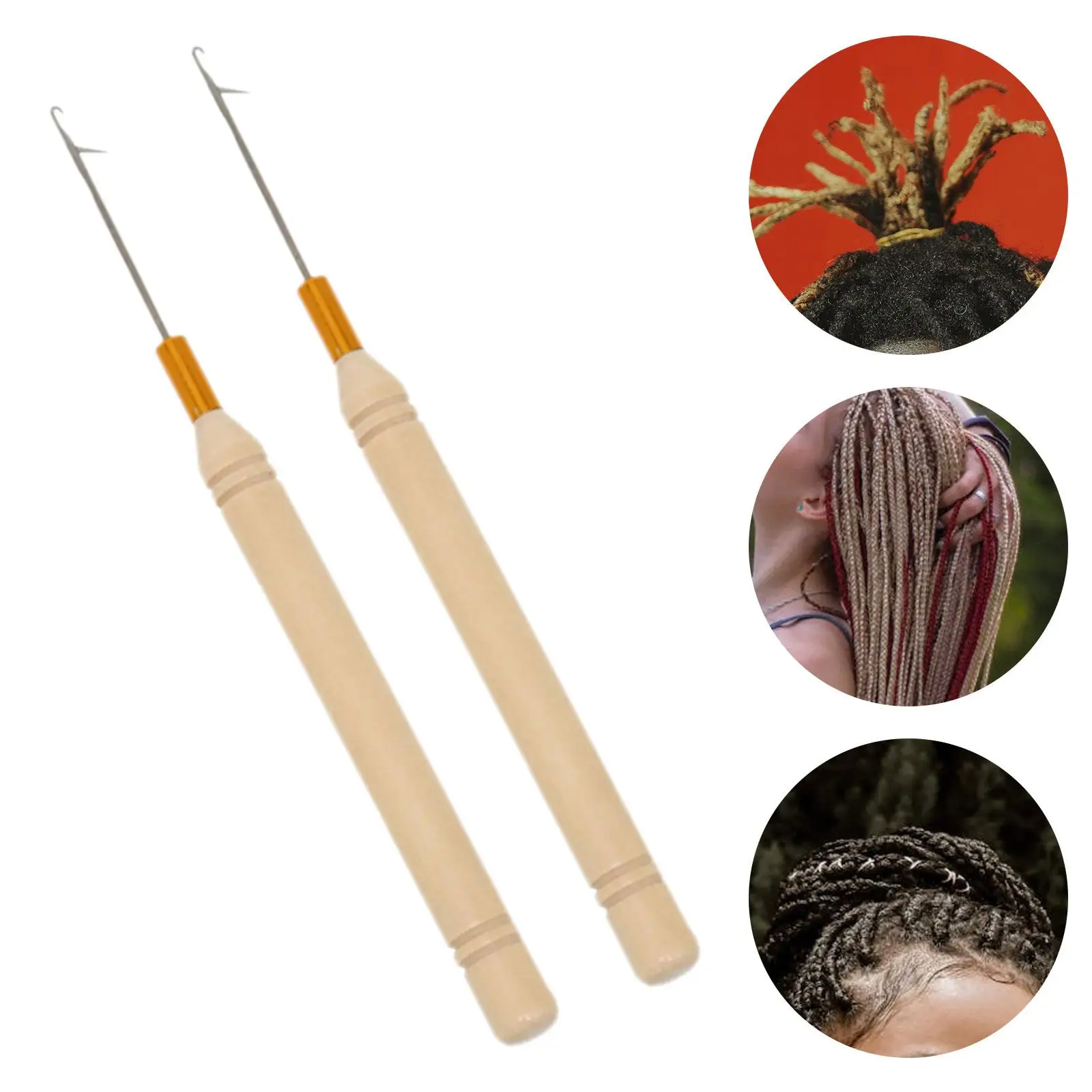 2x-Hair-Extension-Hooks-Knitting-Needles-Multi-Use-Threading-Tool-Hair ...
