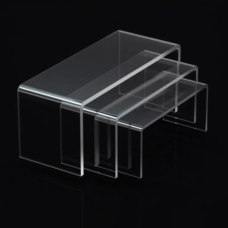 U Shape Acrylic Display Riser Stand 5mm Thicker Clear Rectangular ...