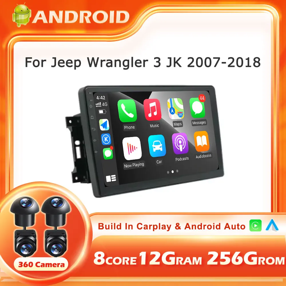 Android 16 Auto For Jeep Wrangler 3 JK 2007-2018 Wireless Carplay Car ...