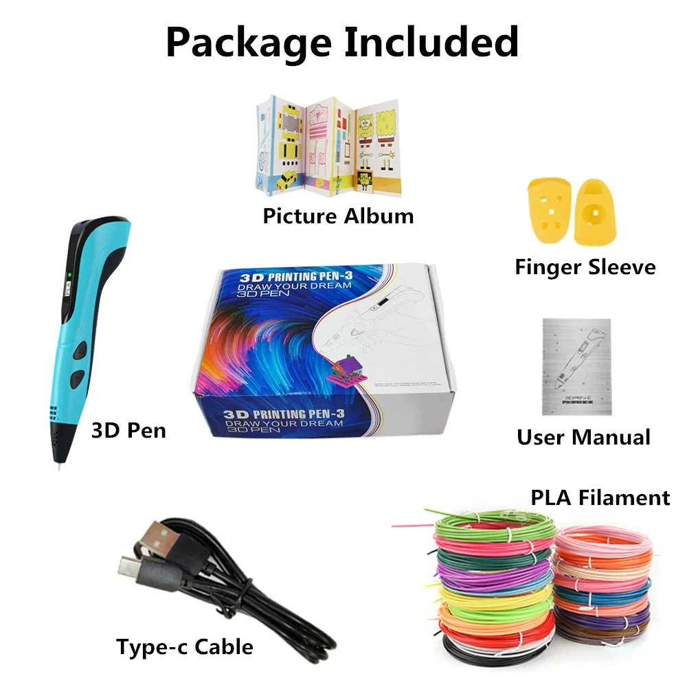 New-Style-3D-Printing-Pen-3D-Pen-Set-for-Kids-with-Power-Supply-Pla ...
