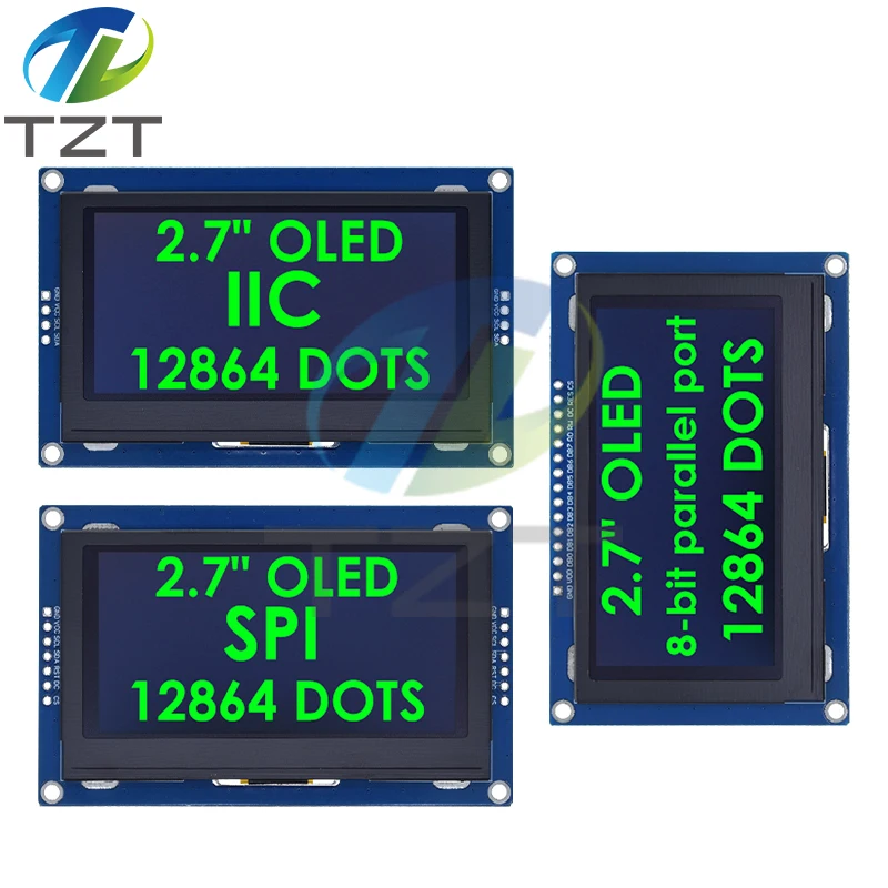 DIYTZT 1/3PCS 2.7 Inch OLED LCD display 128x64 Drives SSD1327 IIC / SPI ...