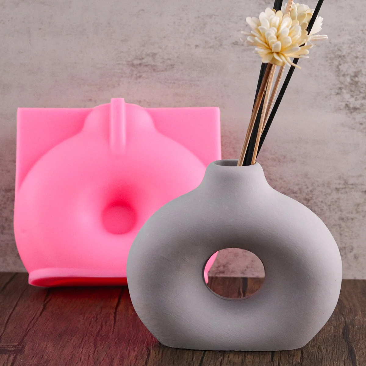 Concrete-Geometry-Vase-Silicone-Mold-DIY-Handmade-Plaster-Epoxy-Resin-Cemant-Succulent-Flower ...