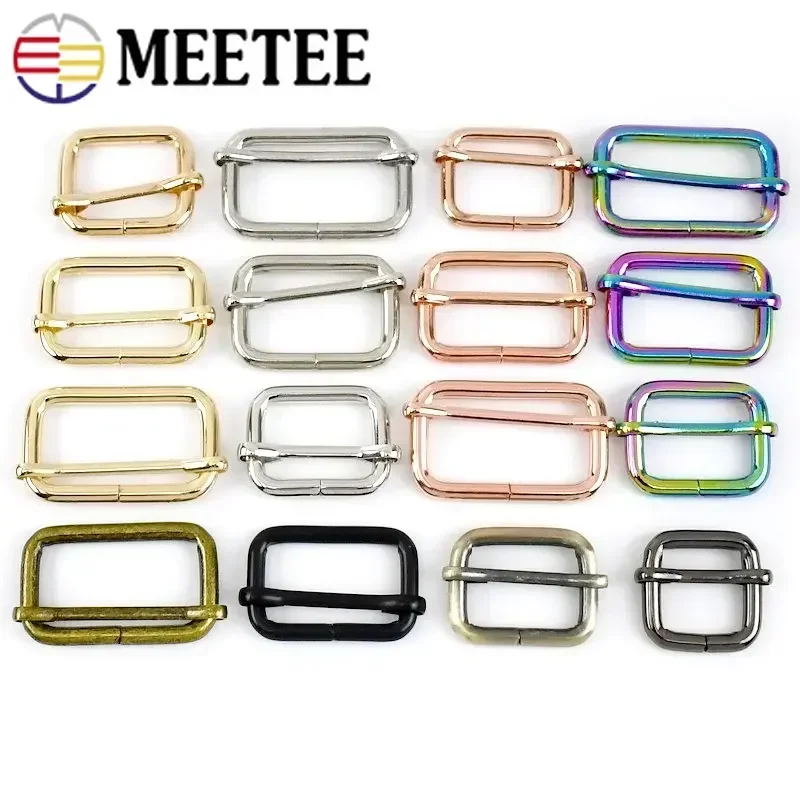 Meetee 5Pcs 13-50mm Metal Pin Buckle Tri-glides Slider Adjuster Clasp ...