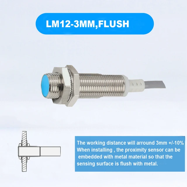 Cloweit LM12 Inductive Proximity Sensor Metal Detection Approach Switch ...