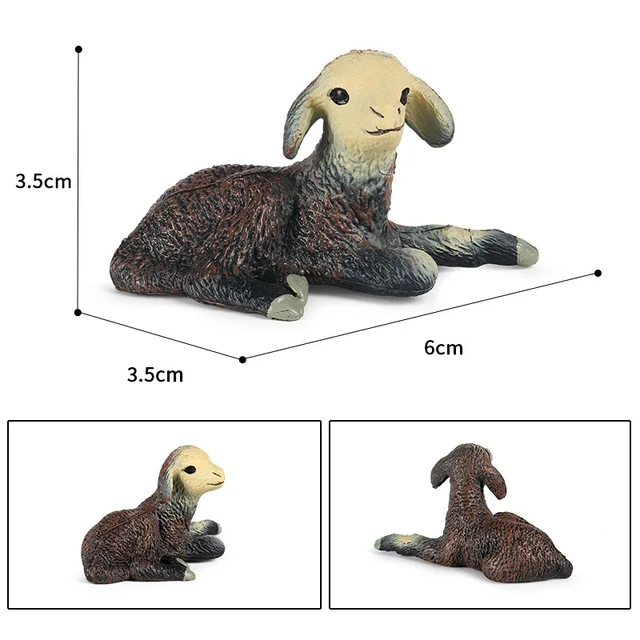 Simulation Realistic Farm Animals Sheep Goat Cub Models Figurines ...