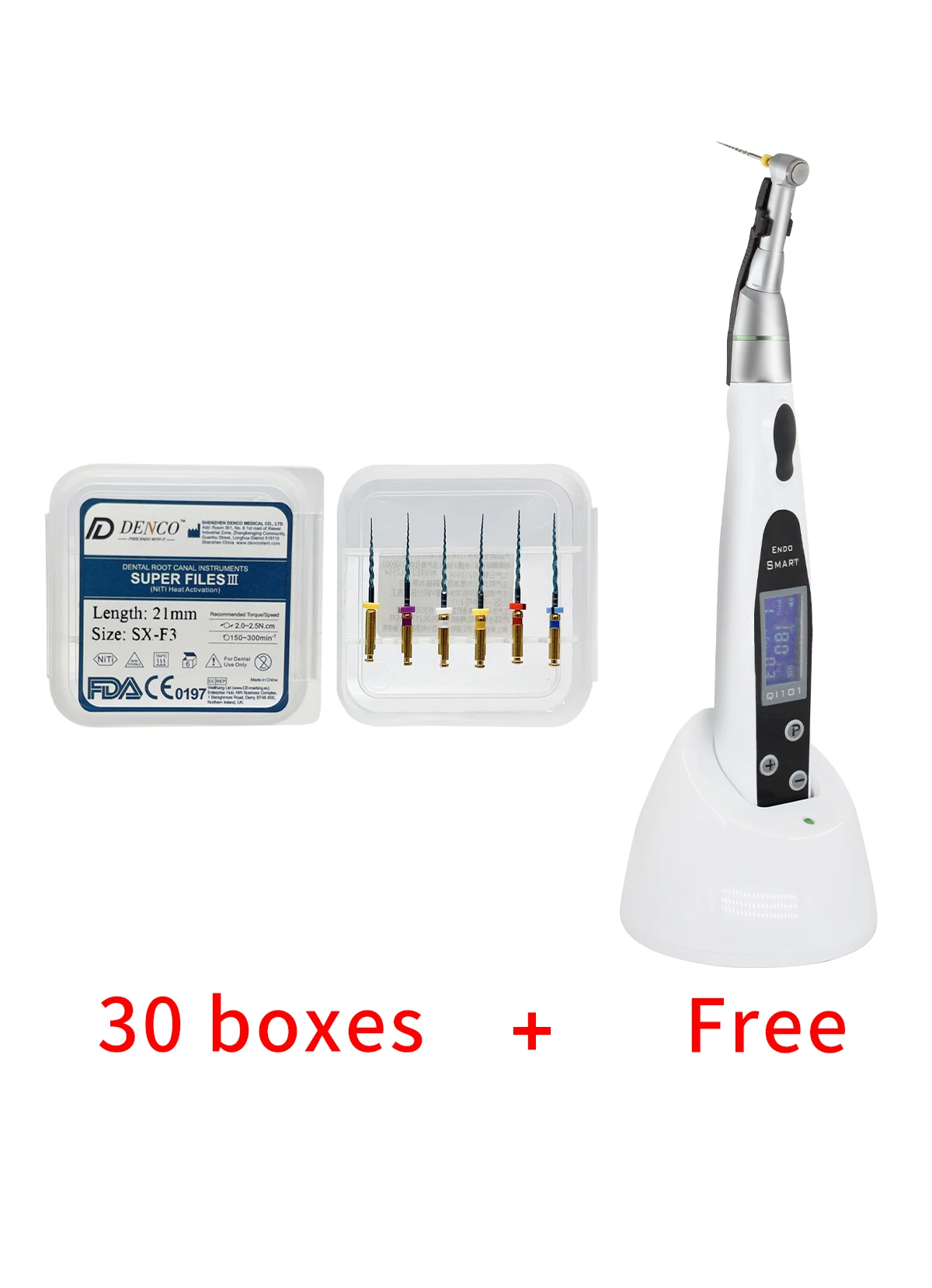 Free-Wireless-Endo-Motor-30-Boxes-DENCO-Dental-Heat-Activated-Canal ...