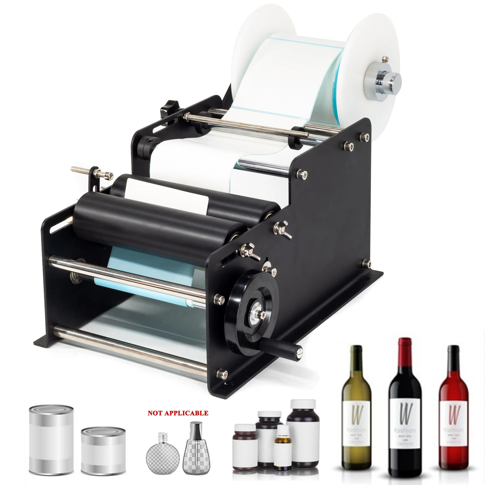 SUMEVE-Manual-Labeling-Machine-Bottle-Adjustable-Semi-Automatic-Sticker ...