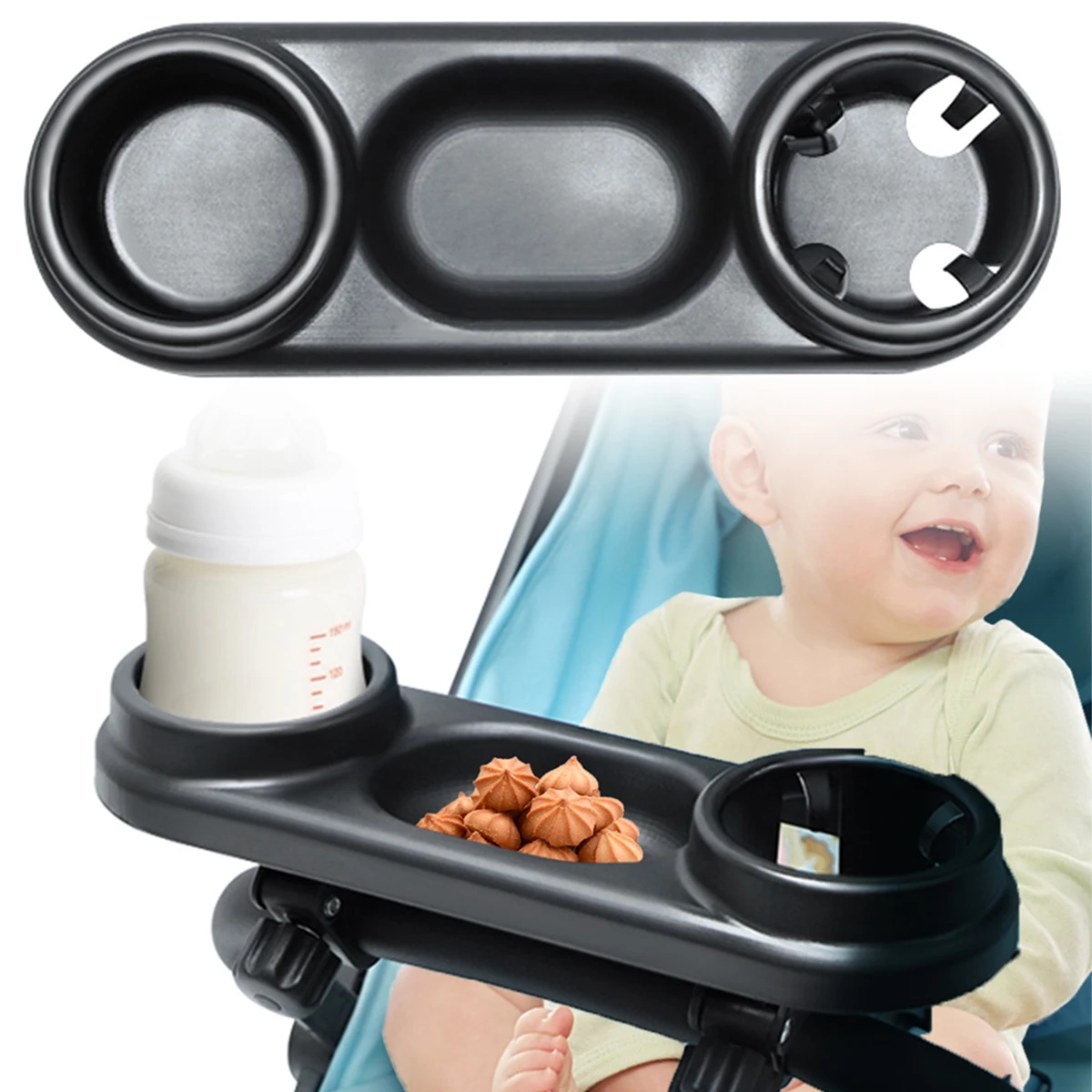 Stroller-Snack-Tray-3-In-1-with-Cup-Holder-Multifunctional-Stroller ...