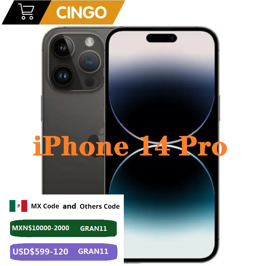Unlocked-Used-Apple-iPhone-14-Pro-128GB-256GB-512GB-ROM-6GB-RAM-Dual ...