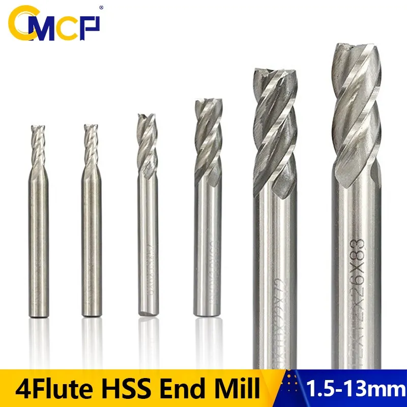 CMCP-HSS-Milling-Cutter-4-Flute-End-Mill-1-5-13mm-for-CNC-Machine ...