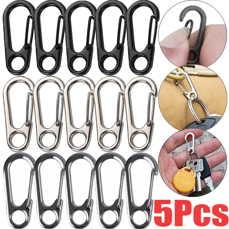 5Pcs-Lot-Mini-Carabiner-Clips-Tiny-Alloy-Spring-Snap-Hook-Keychain ...