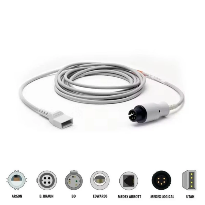 AAMI Generic IBP Transducer Cable Adapter 6-Pin for Mindray, Edan, Zoll ...