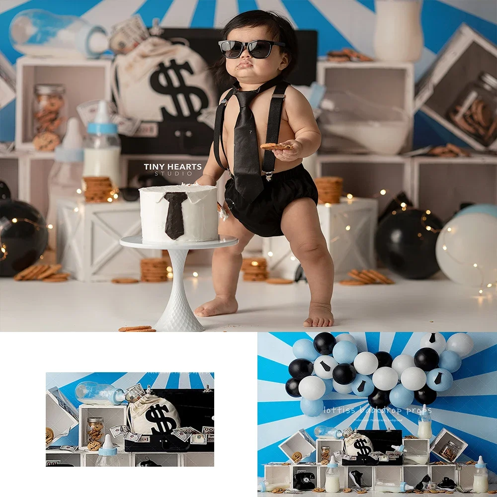 Im-The-Boss-Theme-Backdrops-Kids-Boy-Birthday-Cake-Smash-Photocall ...