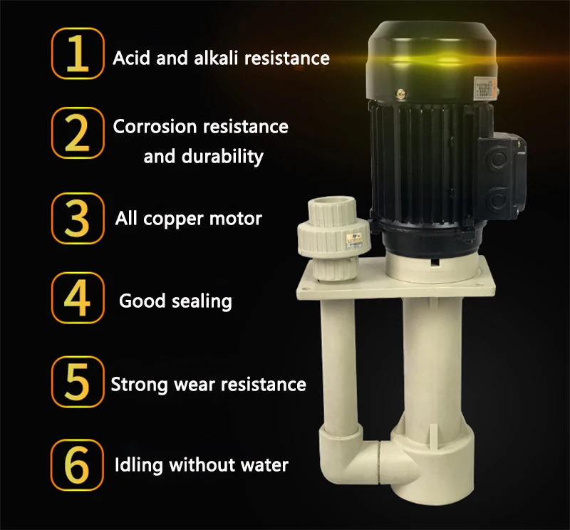 Plastic Chemical pump Vertical acid and alkali resistant Submerged pump ...