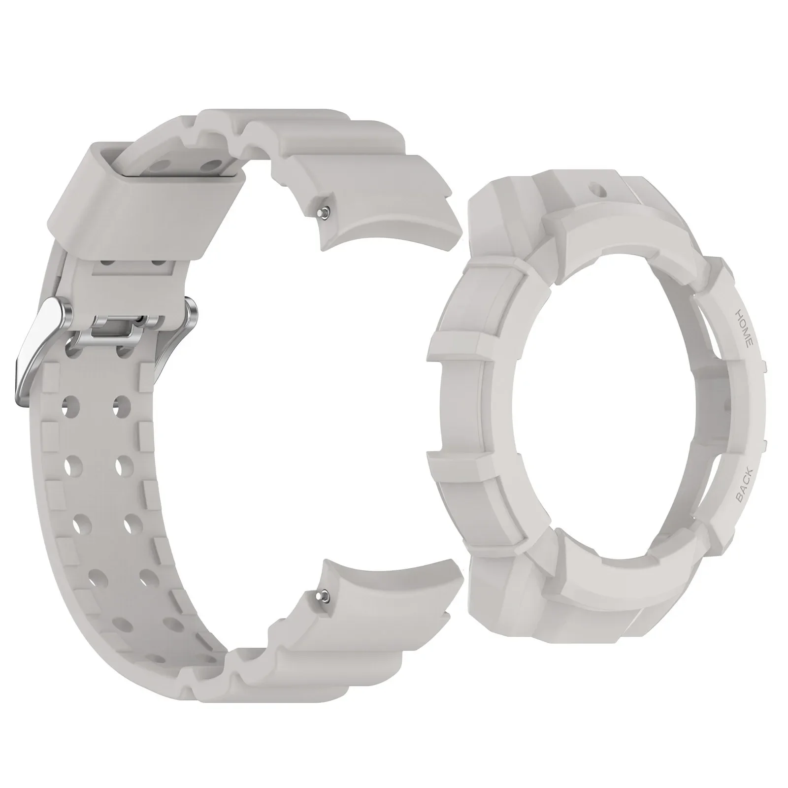 Silicone Armor Protective Case with Strap for Galaxy 7 Watch 44mm (Grey)