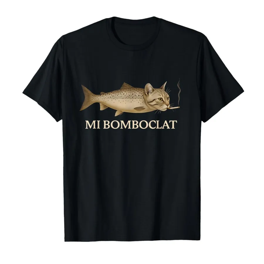 Bomboclat Fish Cat Meme Mi Bomboclat Silly Stupid Brainrot T-shirt For ...