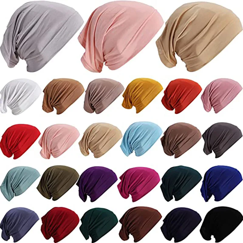 Under-Scarf-Hijab-Cap-Women-Stretch-Under-Caps-Solid-Color-Hijab-Under ...