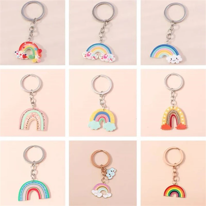 Cute-Keychain-Colorful-Rainbow-Clouds-Charms-Keyrings-for-Women-Men-Car ...