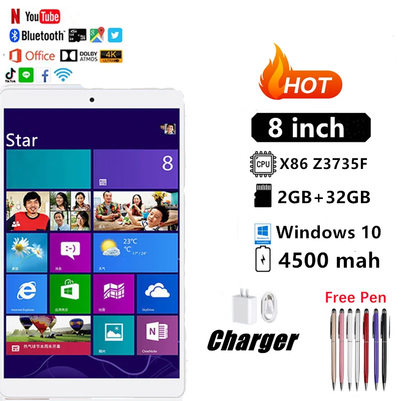 Windows Tablet PC 10,クアッドコア,デュアルカメラ,CPU z3735f,8インチ