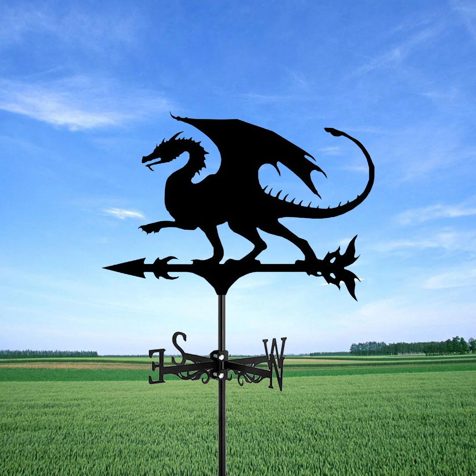 Flying-Dragon-Weathervane-Silhouette-Art-Black-Metal-Wind-Vanes ...