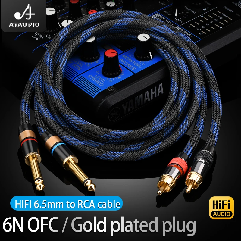 ATAUDIO-Hifi-Audio-Cable-Dual-6-35mm-to-Dual-RCA-for-Mixer-Console ...