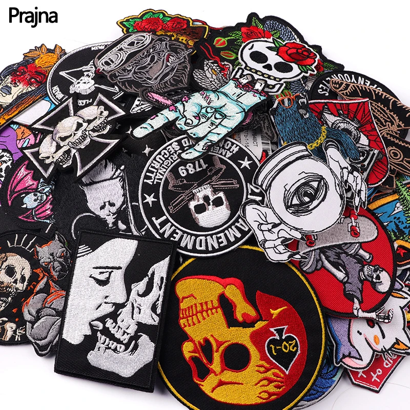 20/30/40/50PCS High Quality Random Horror Skull Embroidered Patches On ...