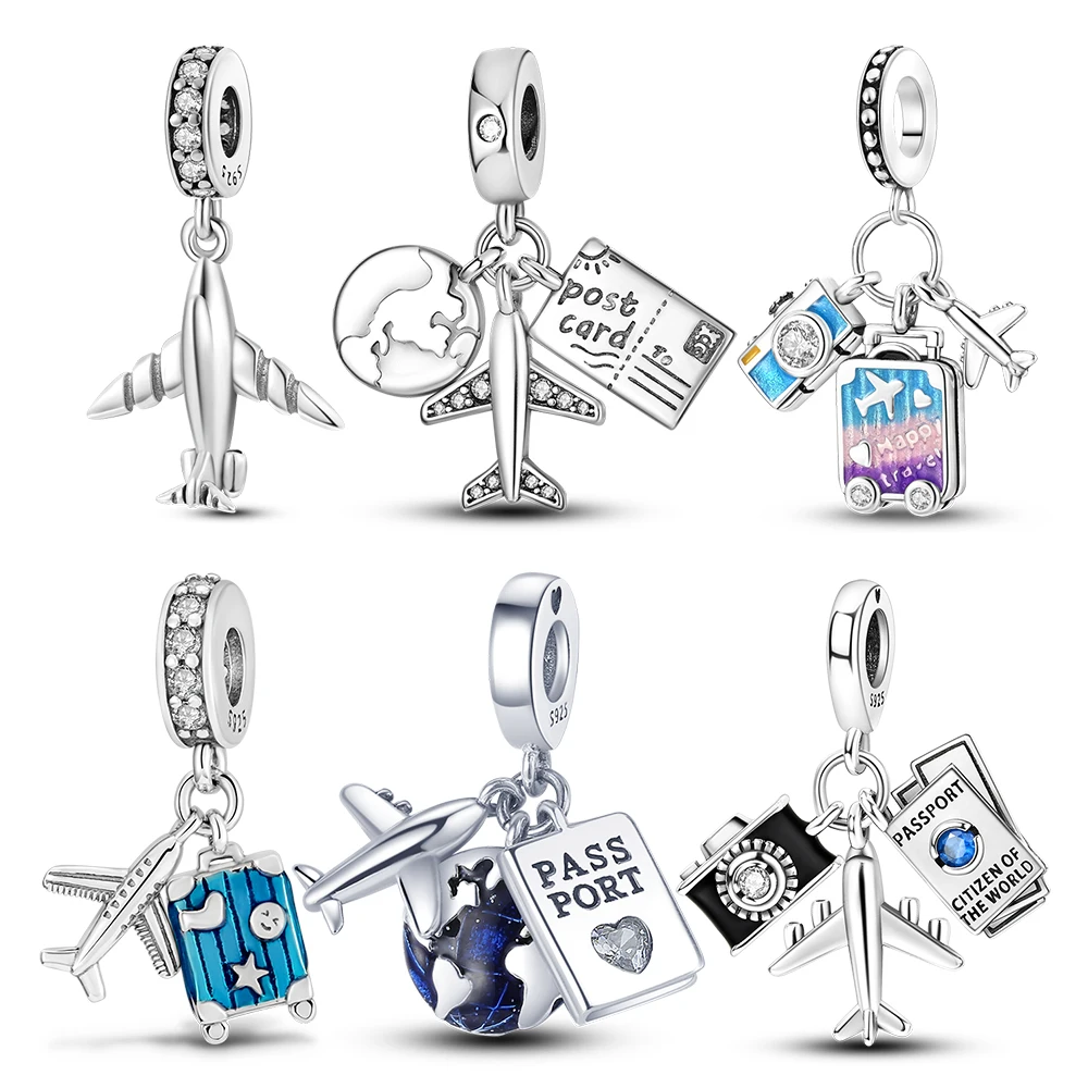 Fit-Original-Pandora-Travel-Charm-925-Sterling-Silver-Airplane-Charm ...